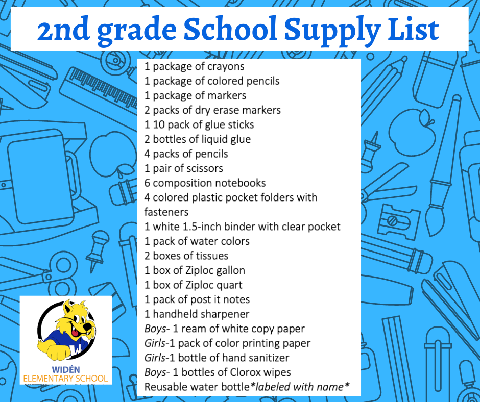 School Supply List | Widén Elementary School
